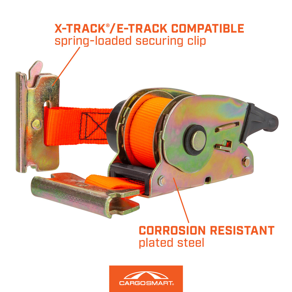 Retractable Ratchet Track Strap - 2 pack – CargoSmart LLC