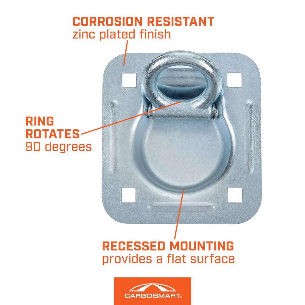 Standard Duty Bolt On Recessed Mount D-Ring - Zinc Plated – CargoSmart LLC