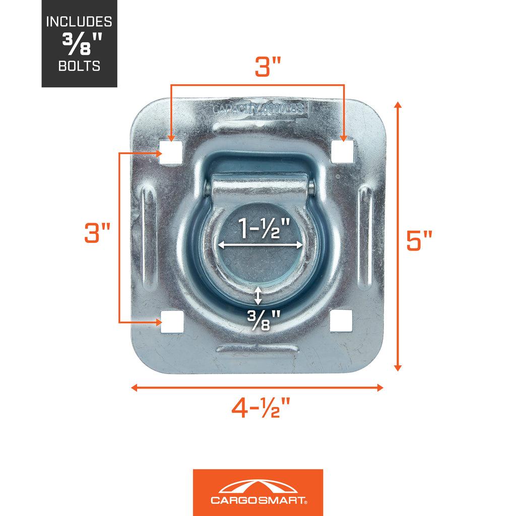 Heavy Duty Bolt On Recessed Mount D-Ring with Back Plate – CargoSmart LLC